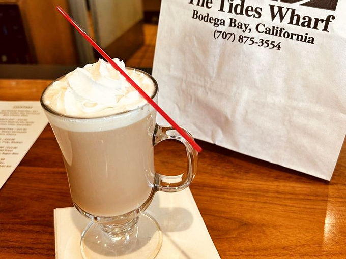 An Irish coffee that warms from the inside out—the perfect companion for foggy Bodega Bay mornings or post-dinner contemplation.
