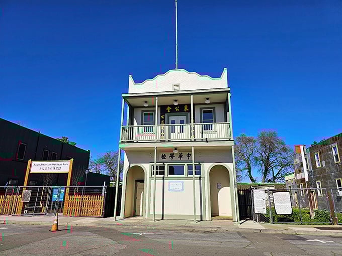 The Isleton Museum building showcases the distinctive architectural style that gives this Delta town its unique character and old-world charm.