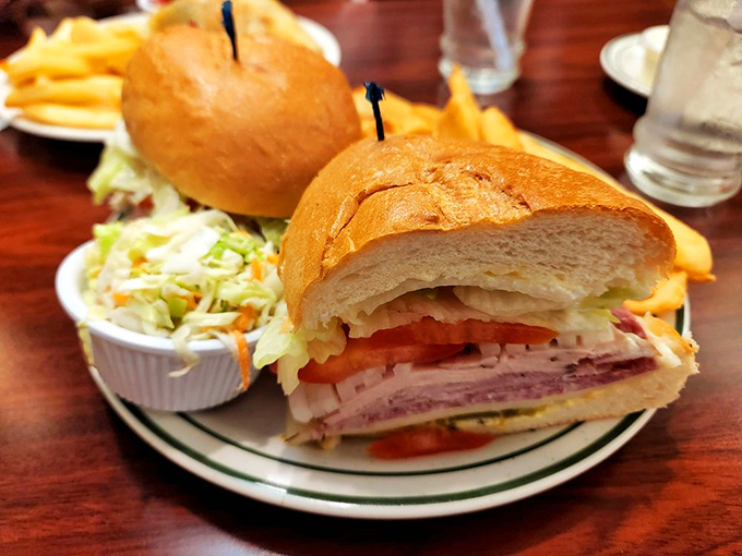 An Italian sub that somehow made peace between Jewish deli tradition and Mediterranean flavors – world harmony achieved.