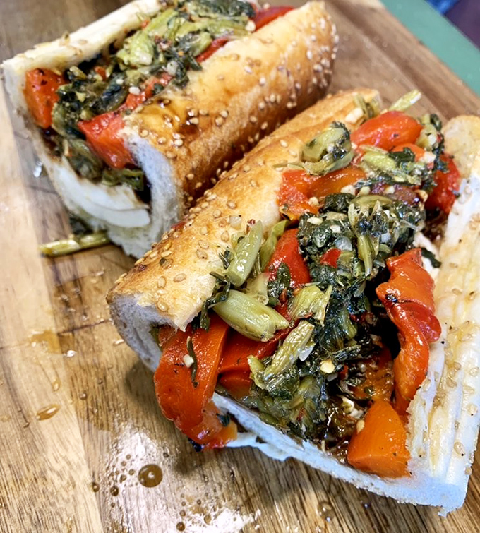 Who says vegetarians can't join the hoagie party? This veggie version brings all the Italian flair, hold the meat.