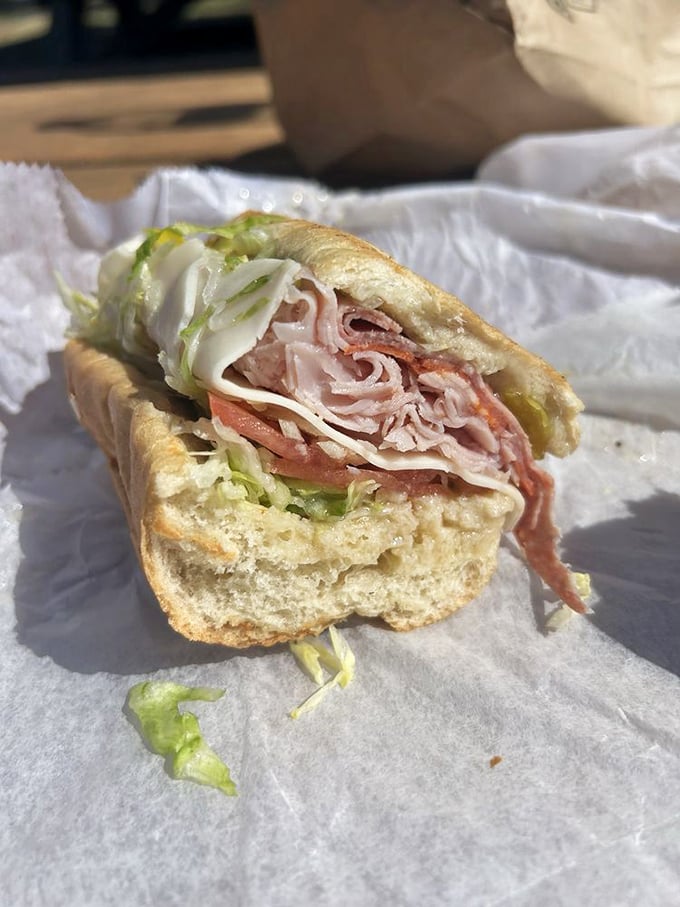 The Italian sub that makes you want to kiss your fingertips like a cartoon chef. Every ingredient playing its part in perfect harmony.