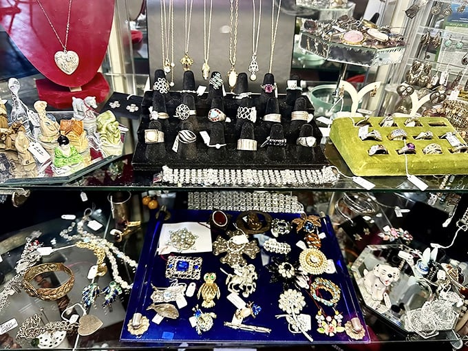 Jewelry that whispers tales of first dates, anniversary celebrations, and glamorous nights out – each piece waiting for its second act.