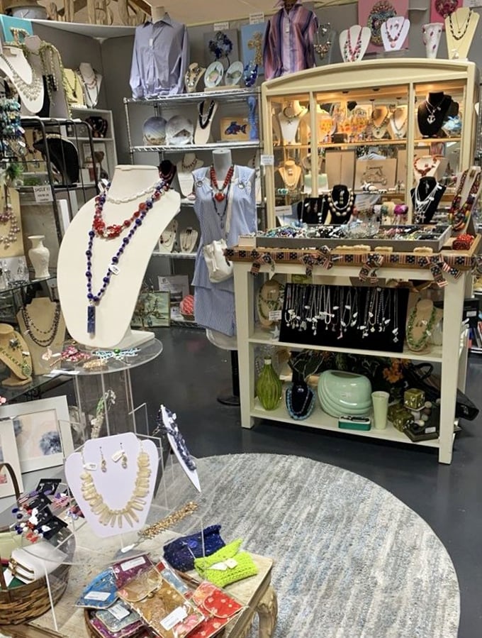Jewelry that tells stories—each vintage necklace and brooch once adorned someone's special occasion, now waiting for its second act on your collar.