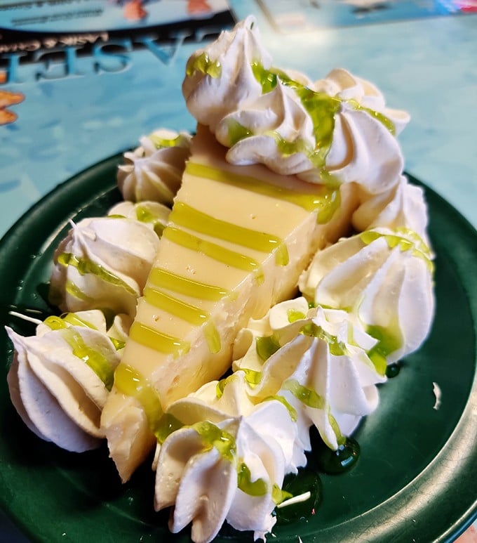 Key lime pie that strikes the perfect balance between sweet and tart—like Florida sunshine with just enough attitude to keep things interesting.