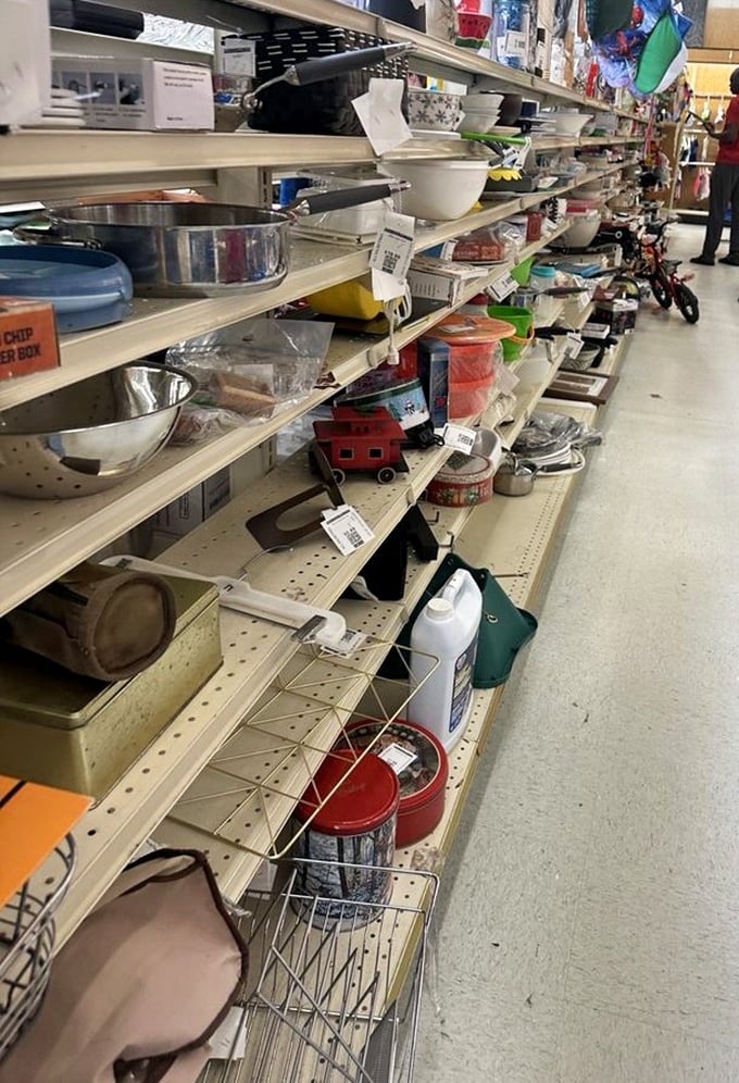 The kitchenware aisle is like an archaeological dig through America's culinary history—complete with that exact colander your grandmother used to have.
