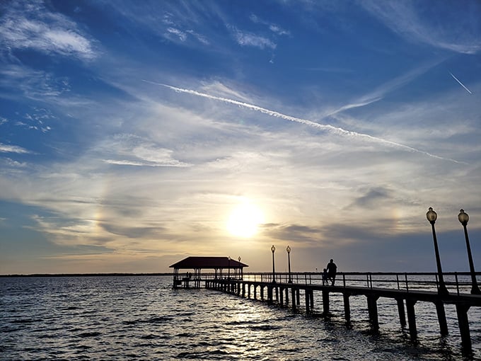 Lake Jackson's fishing pier extends into waters where your biggest worry is catching too many fish for dinner.