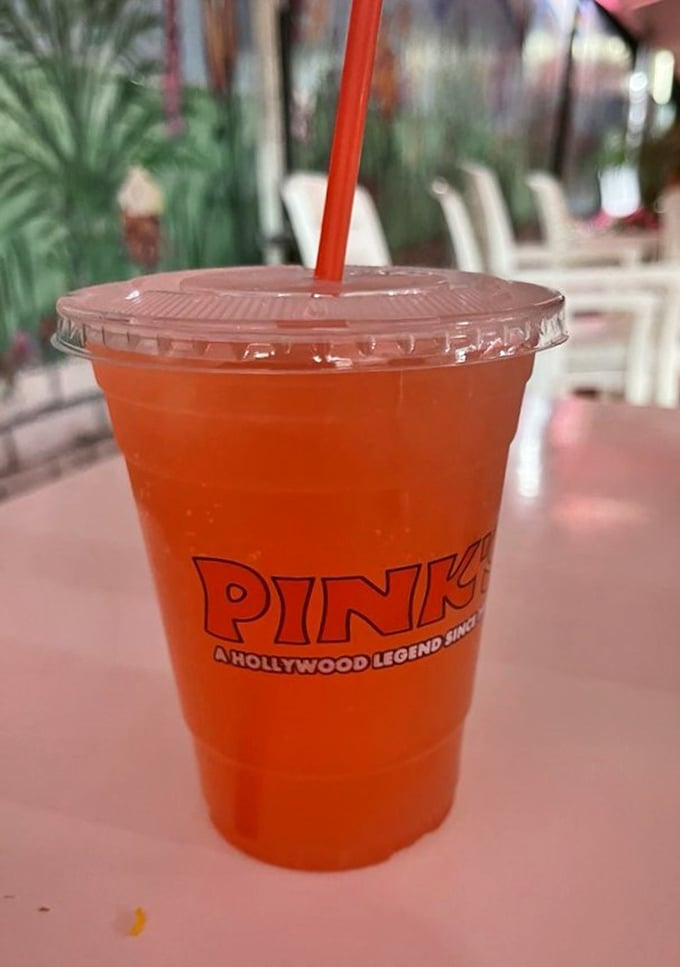 Nothing cuts through the richness of a chili dog quite like this electric-orange lemonade—California sunshine in liquid form.