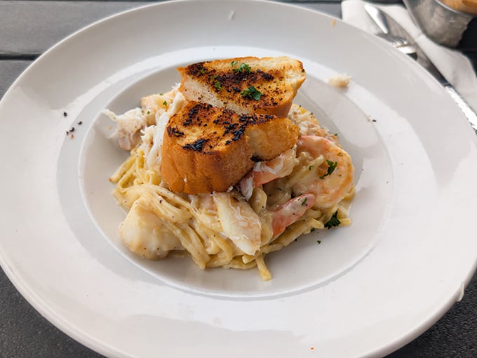 Pasta that doesn't just showcase seafood but celebrates it, with each twirl of linguine delivering a taste of the harbor.