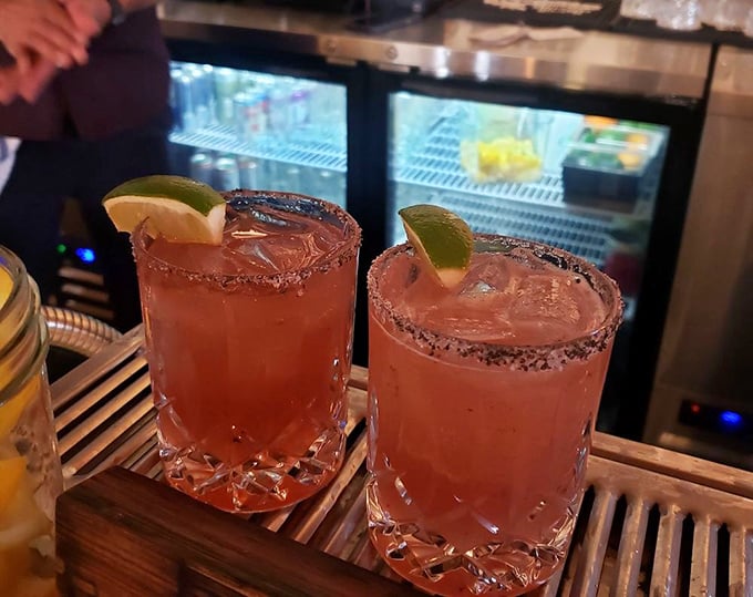 Margaritas with salt-rimmed glasses that promise afternoon delight. Whoever said breakfast drinks should only be mimosas clearly never visited Kay's full bar.
