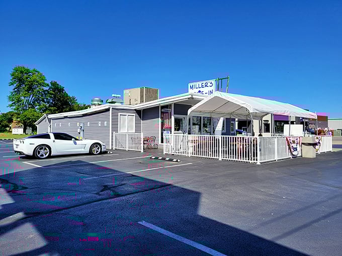 Miller's Drive-In isn't just serving food—it's dishing up nostalgia with a side of "remember when" that tastes even better than the ice cream.