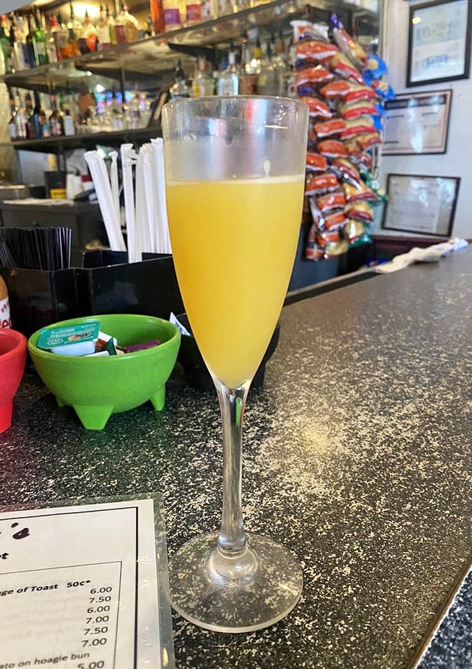Weekend brunch gets an upgrade with this mimosa – sunshine in a flute that makes you wonder why we don't start every day with bubbles.