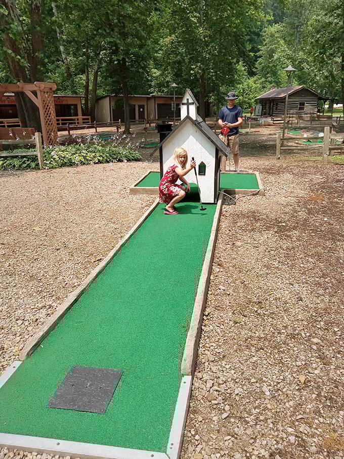 Putt-putt paradise! This whimsical mini-golf course offers a delightful diversion when your legs need a break from hiking the challenging trails.