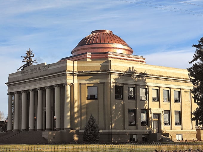 The Modoc County Courthouse stands as impressively as any big-city government building, minus the big-city parking nightmare.