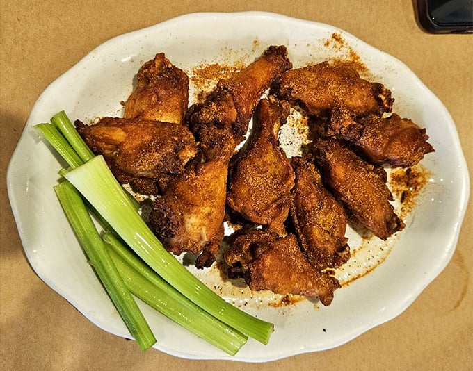 Old Bay wings – where Buffalo meets the Chesapeake. These crispy, spice-dusted beauties might just start a regional rivalry worth having.