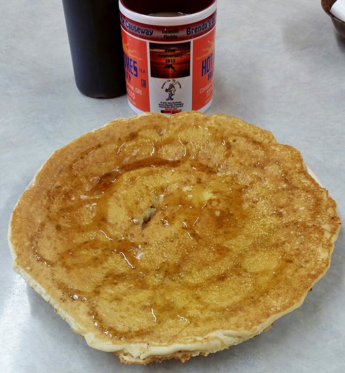 This golden pancake isn't just breakfast—it's a warm hug on a plate, waiting to make everything in your day just a little bit better.