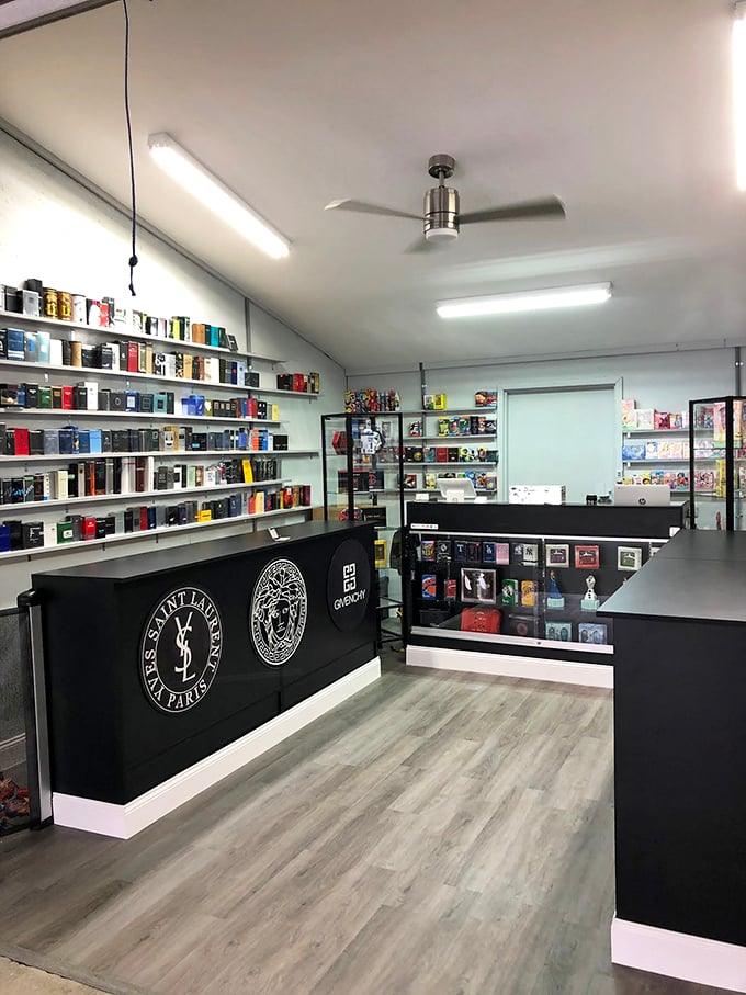 Designer fragrances line these shelves like soldiers ready for deployment. Your signature scent might be waiting here—at a price that won't make your wallet weep.