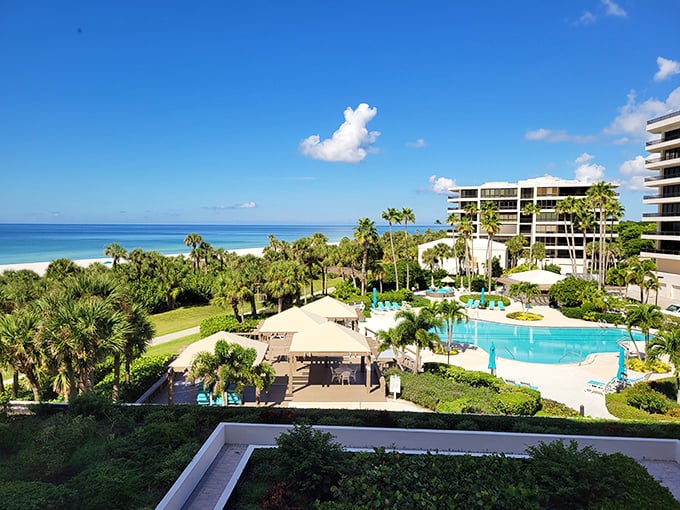 Resort living: Where palm trees, pools, and pristine beaches create the triumvirate of vacation perfection that locals call "Tuesday."