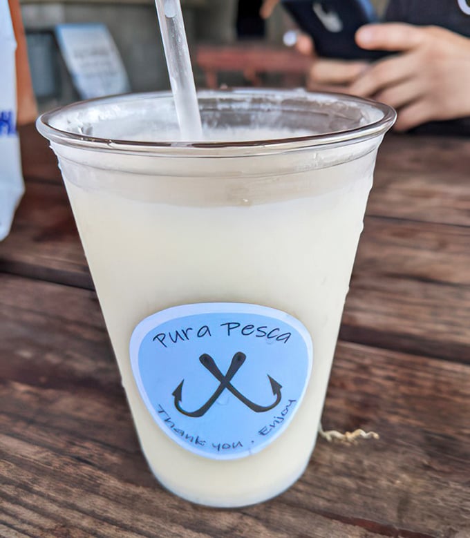 That's not from the Dundee menu, but somewhere nearby—a creamy piña colada that reminds you you're still in Florida, despite the diner's Midwestern soul.