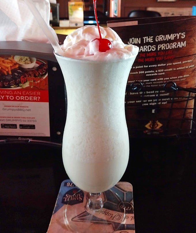 When barbecue brings the heat, this frosty piña colada brings sweet relief. That cherry on top isn't just garnish—it's the exclamation point on your meal.