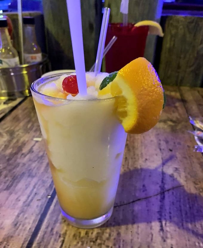 A proper Florida vacation in a glass: this piña colada delivers sunshine and vacation vibes with every sip, umbrella garnish non-negotiable.