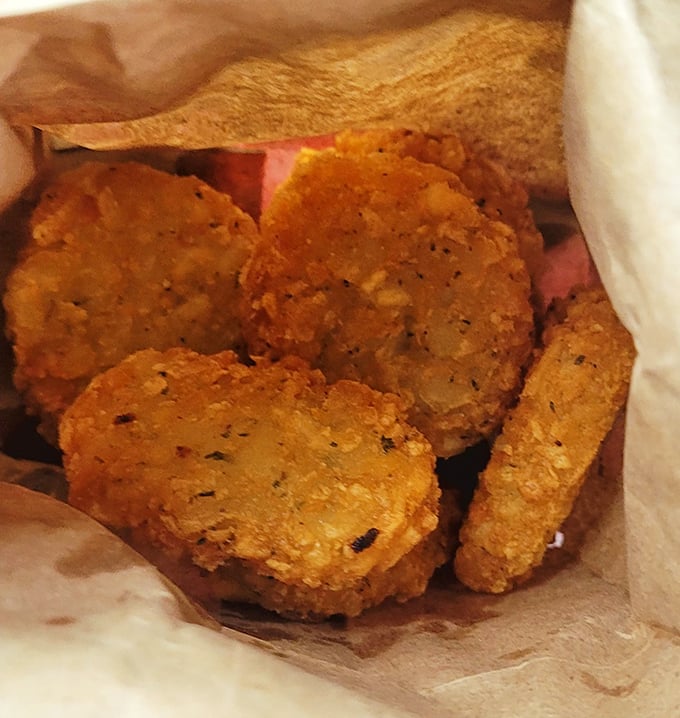 Potato cakes that look like they were made by someone's grandmother—golden, crispy, and completely devoid of culinary pretension.