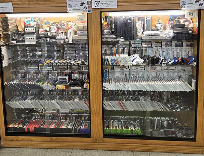 A gamer's paradise of nostalgia where every cartridge represents countless hours of childhood joy and the occasional thrown controller.