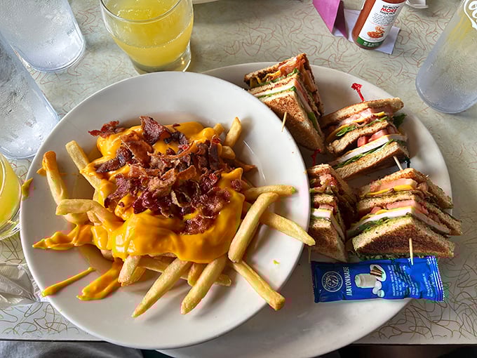 Cheese fries and a club sandwich – the dynamic duo of diner delights that have saved more hungry afternoons than Superman and Batman combined.