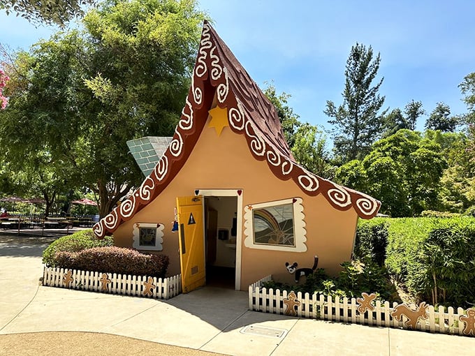 This storybook cottage isn't just charming—it's functional! Even restrooms get the fairytale treatment at this magical Sacramento playground.