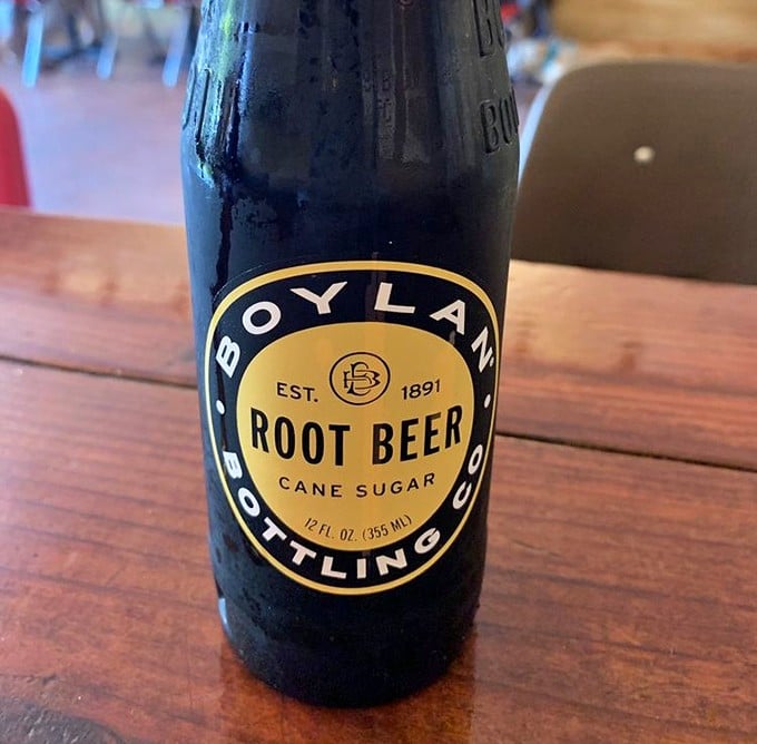 Boylan's root beer provides the perfect sweet counterpoint to all that savory goodness – liquid nostalgia in a bottle.