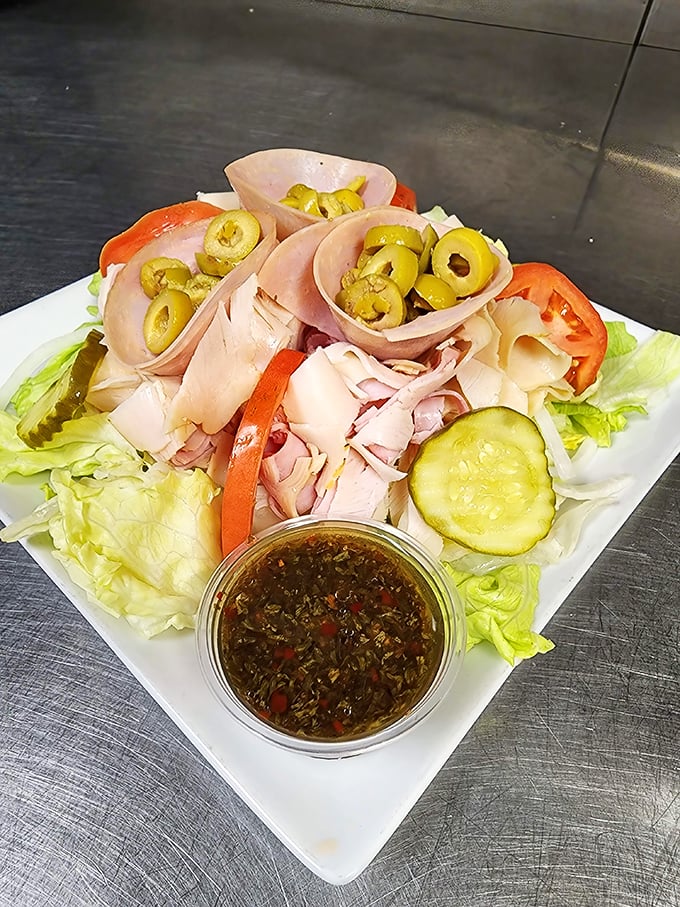 A salad that doesn't apologize for being delicious—fresh ingredients arranged with care, proving vegetables can be the life of the party.