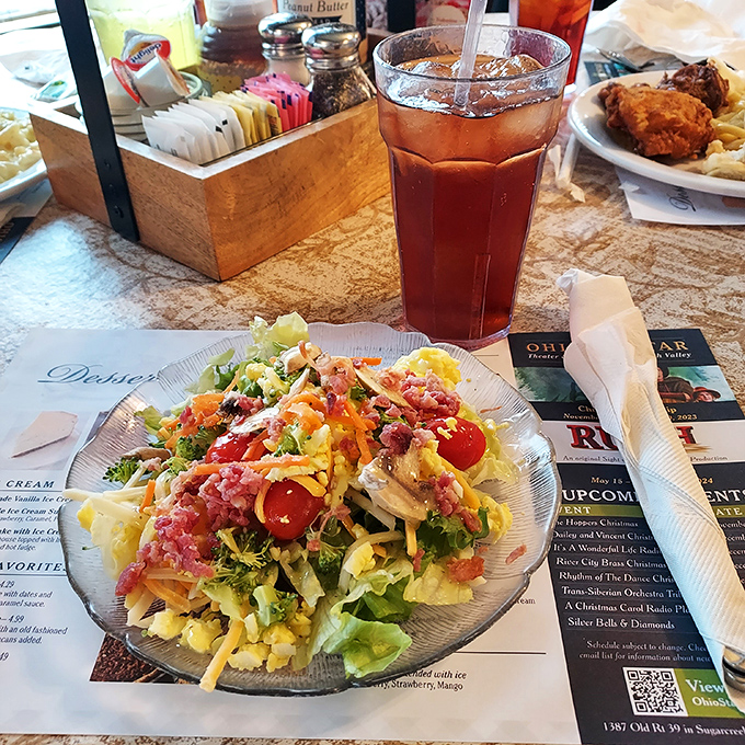 This isn't just a salad—it's a colorful celebration on a plate, proving that Amish Country knows its way around fresh ingredients too.