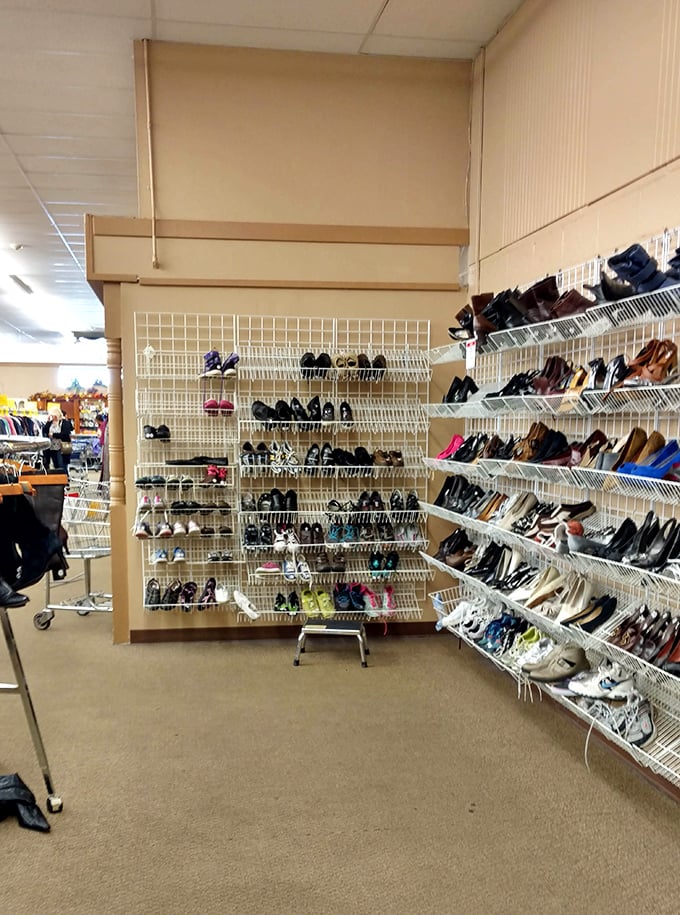 The shoe department offers everything from barely-worn sneakers to dress shoes that still have their shine.