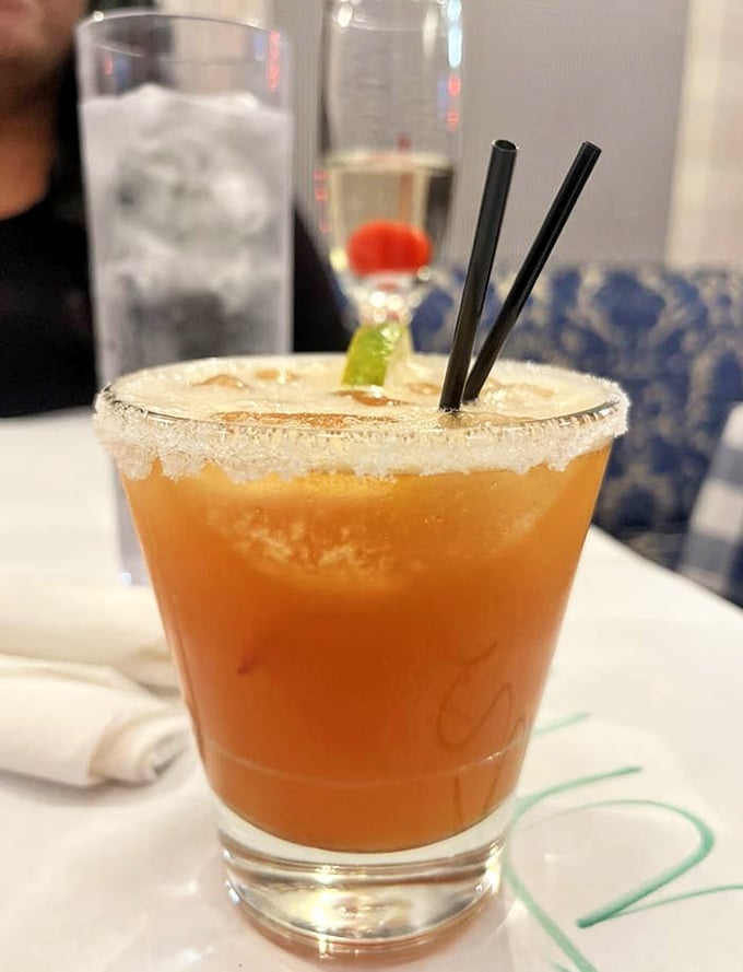 This isn't just a cocktail—it's breakfast's best friend, rimmed with promise and filled with just enough kick to make morning meetings bearable.