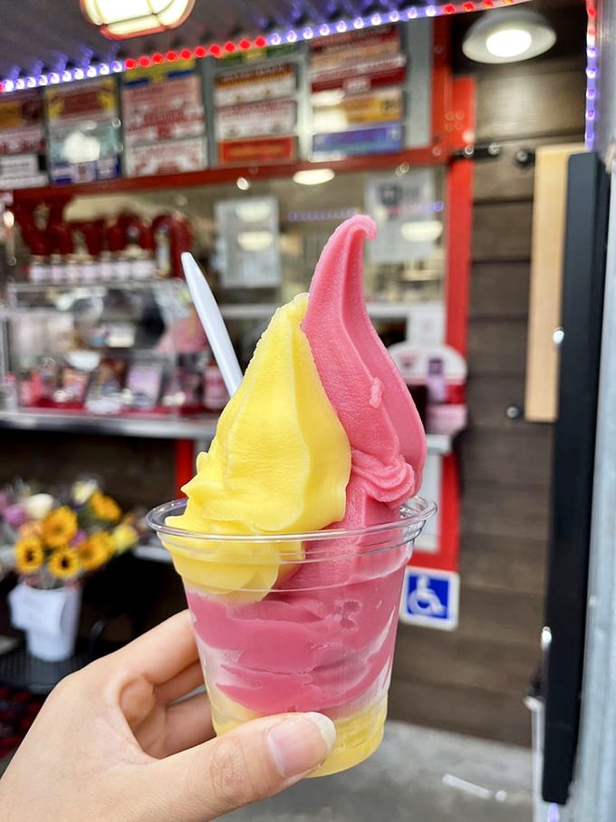 Tropical meets berry in this dole whip that's basically vacation in a cup.