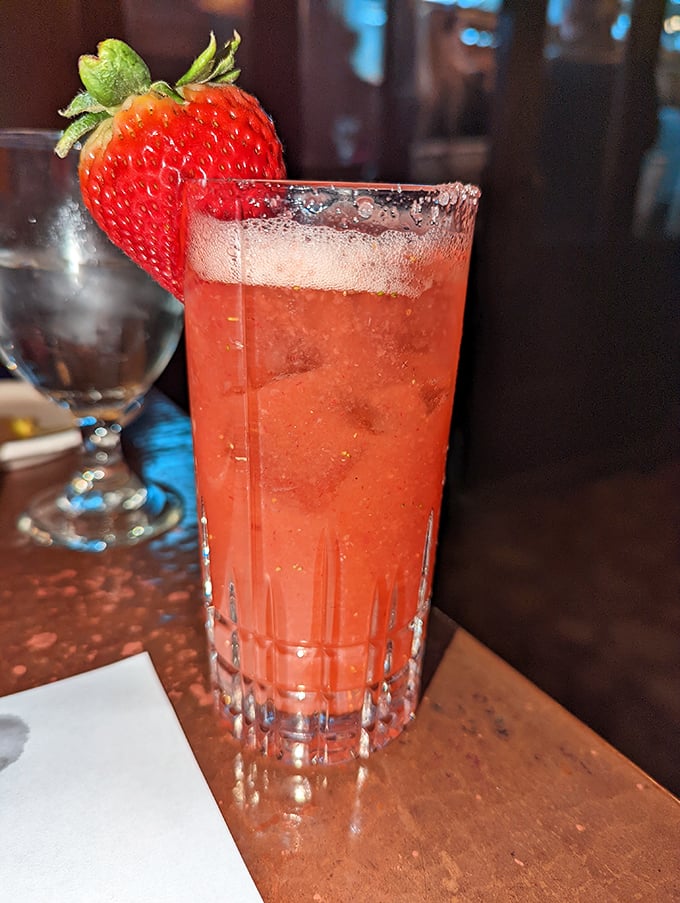 This strawberry margarita isn't just a drink—it's a vacation in a glass. The perfect companion for contemplating your next menu move.