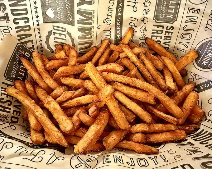 These golden fries aren't just a side dish—they're the supporting actors that deserve their own standing ovation.