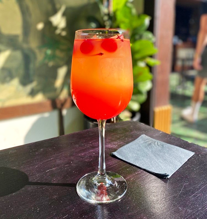Even the drinks here are camera-ready. This Tequila Sunrise is the morning equivalent of watching a sunset on vacation.