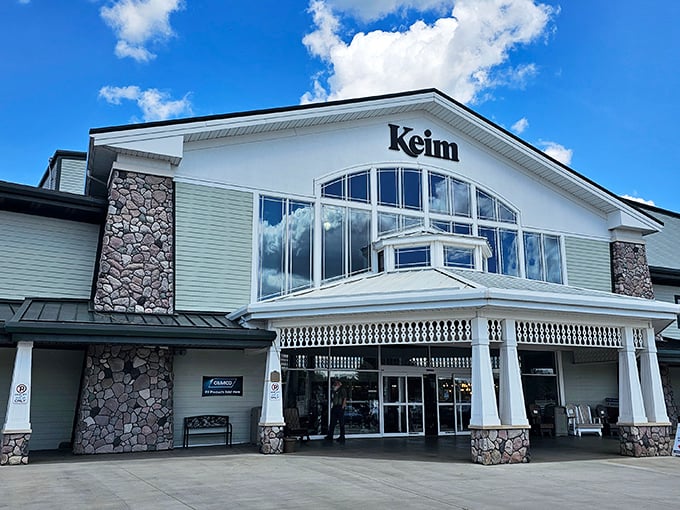 Another view of Keim's impressive façade – where the craftsmanship of the building itself serves as the perfect preview for the treasures found inside.