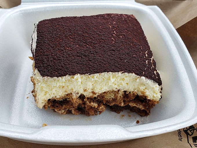 What looks like tiramisu has found its way onto the dessert menu, proving that Mediterranean hospitality extends beyond national borders.