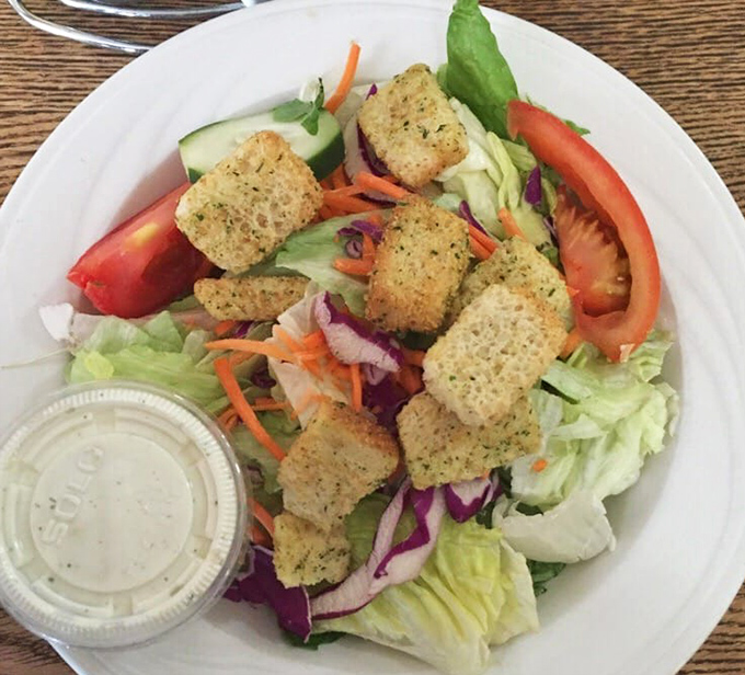 Even the salad gets the royal treatment—fresh, colorful, and proving that healthy eating doesn't have to be punishment.