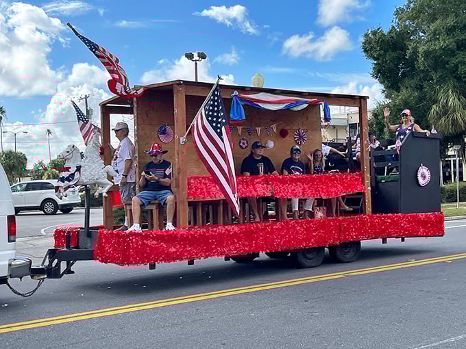 Small-town patriotism rolls through Lake Wales streets during the Veterans Parade, where community spirit flies as high as the flags on display.