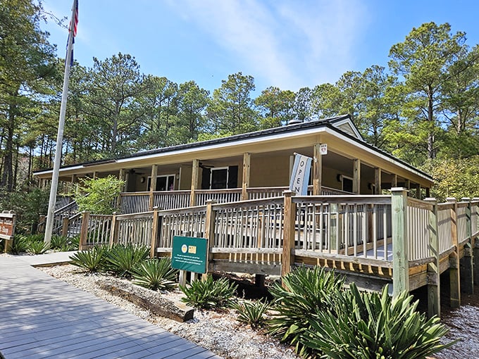 The Visitor Center stands like a welcoming neighbor's porch. "Come on in," it seems to say, "and let me tell you some stories."