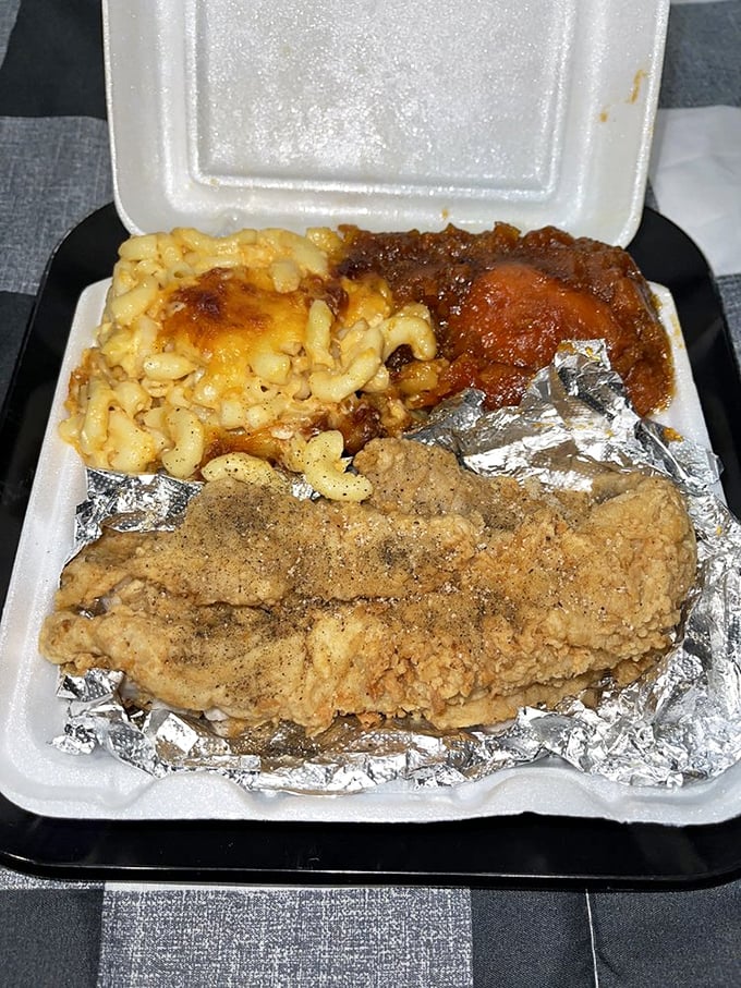 Fried whiting showcases the kitchen's mastery of seafood, delivering crispy exteriors and tender, flaky interiors.