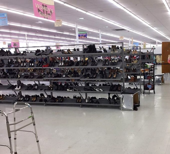 Shoe paradise or footwear museum? Either way, these shelves of women's shoes tell a thousand stories—each with comfortable walking distance to your closet.