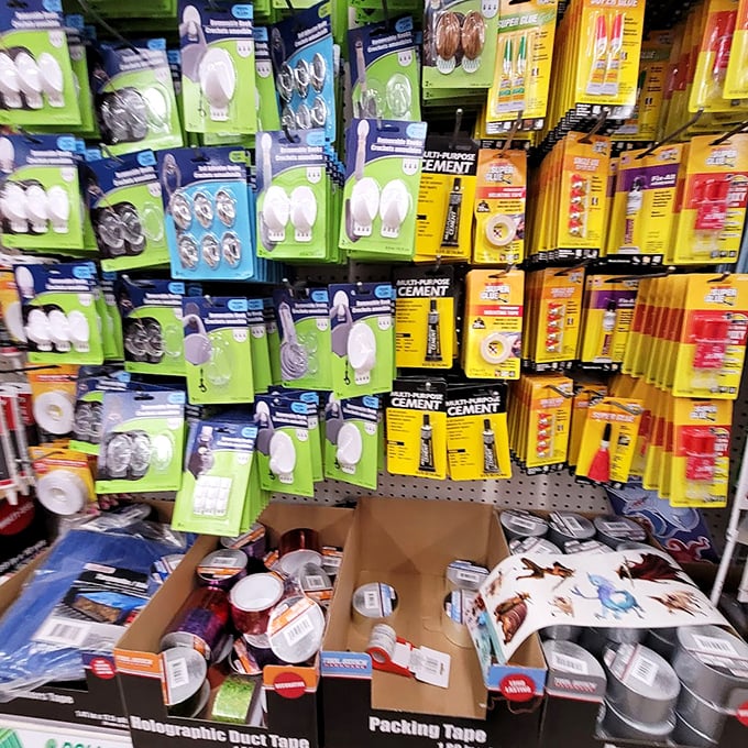 Hardware heaven for quick fixes and home projects. These adhesives and hooks have saved more relationships than couples therapy.