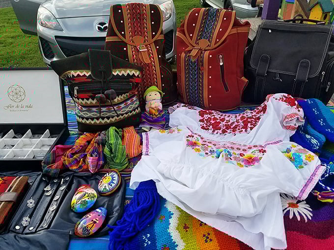 A textile traveler's dream—handcrafted bags and embroidered treasures that bring global artistry to Pennsylvania without the passport stamps or jet lag.