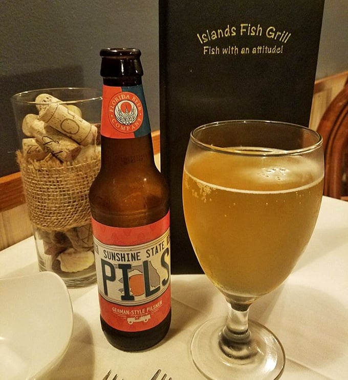 Nothing complements fresh seafood like a cold Florida craft beer. Sunshine State Pils – because hydration is important!