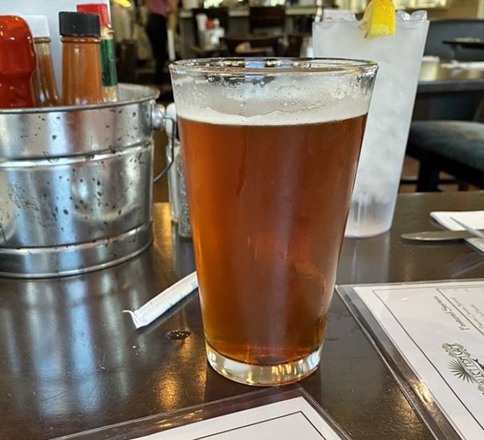 A cold craft beer – because what pairs better with Florida seafood than something brewed just miles away?