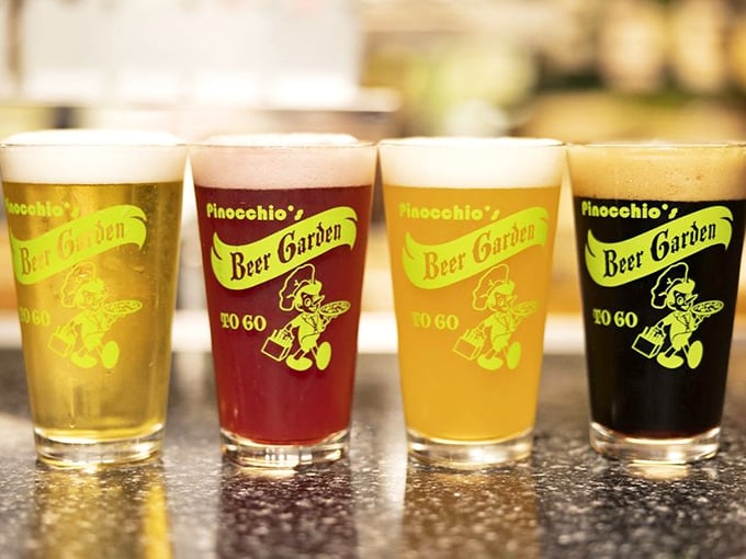 The Beer Garden's rainbow of brews tells a story from light to dark, like a liquid sunset in glassware you'll be tempted to pocket. 