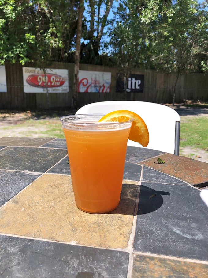 A cold drink on a hot Florida day—life's simple equation for happiness. This refreshing orange concoction is the perfect counterpoint to seafood feasting.